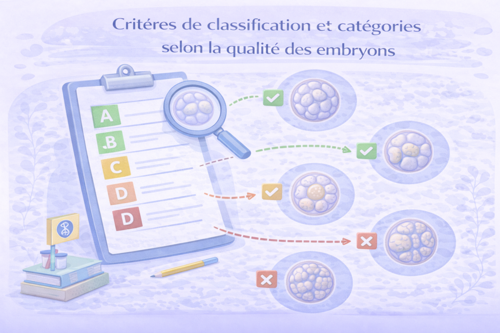 Critères de classification et catégories selon la qualité des embryons ...